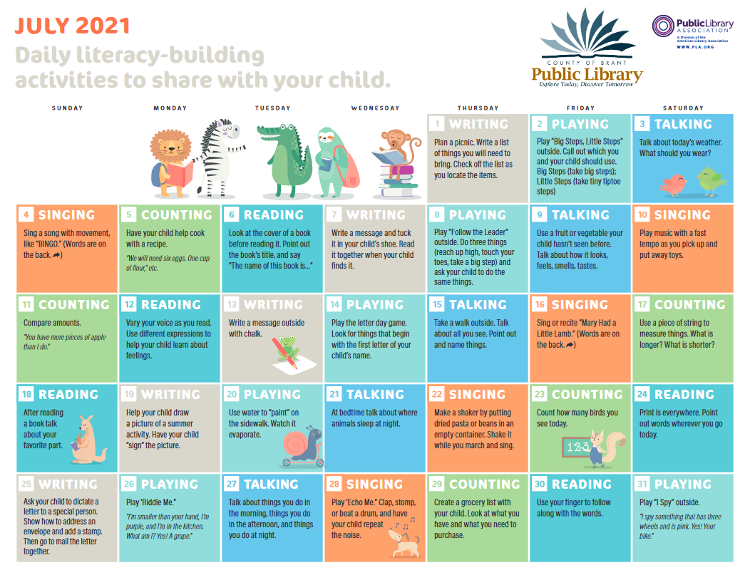 Activities for Kids - Brant Public Library